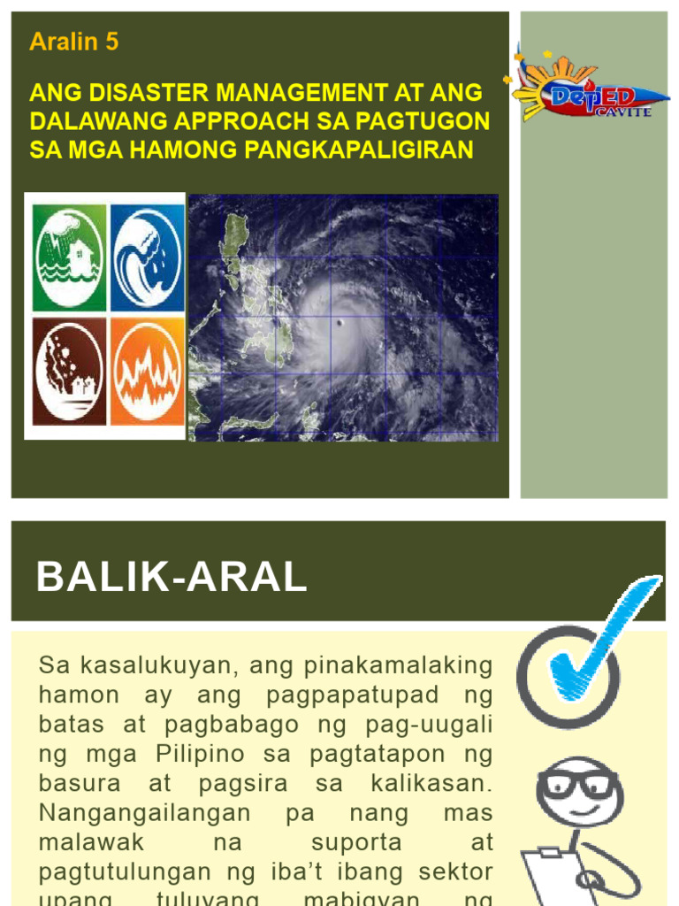 Aralin 5 Ang Disaster Management at Ang Dalawang Approach | PDF