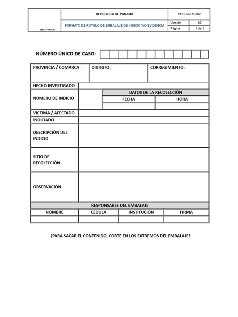 Formato de Rotulo de Embalaje | PDF