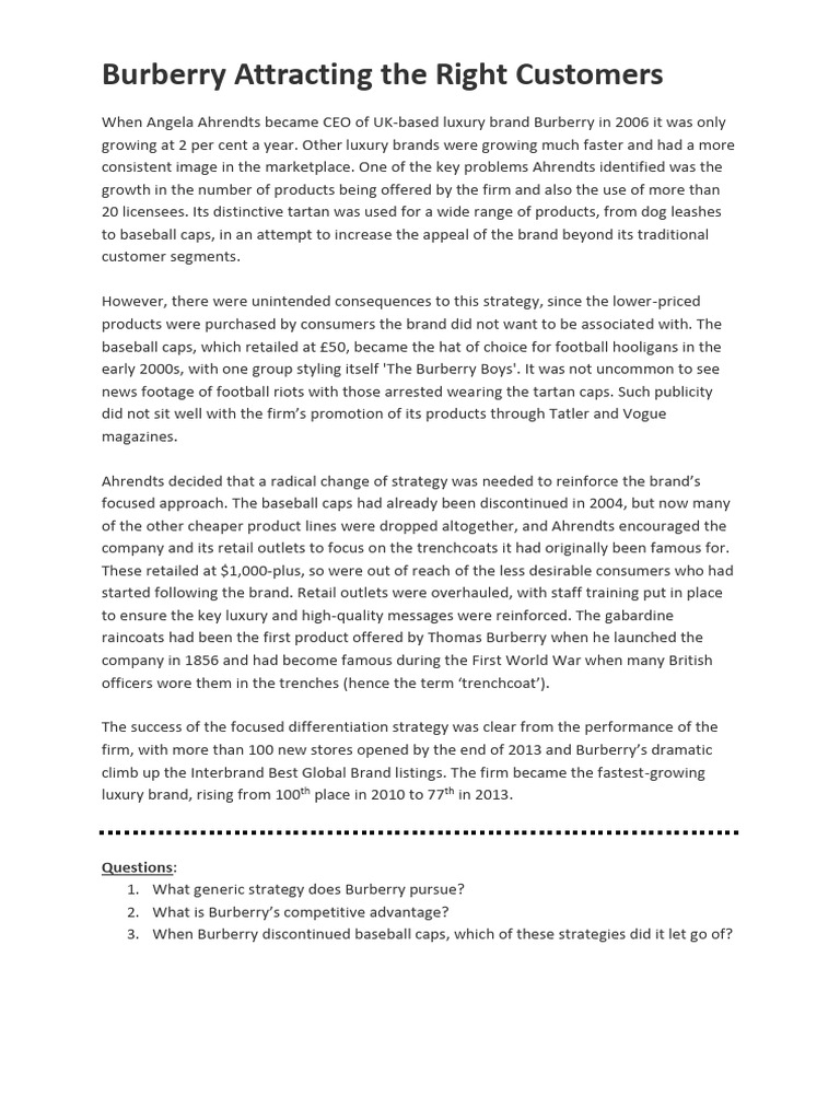 Burberry Case | PDF | Brand | Retail