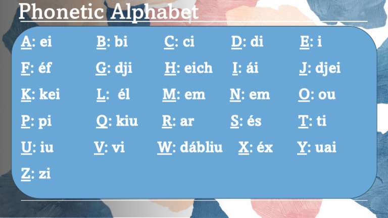 L1 - Phonetic Alphabet | PDF