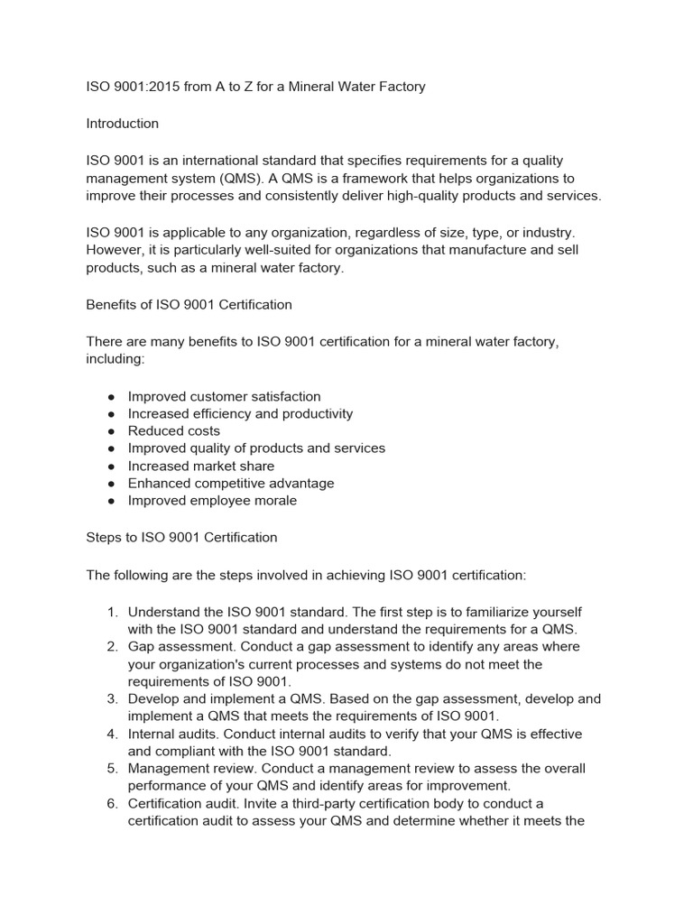 Building For Me Iso 9001 From A TO Z Wity All Details For Minerals ...