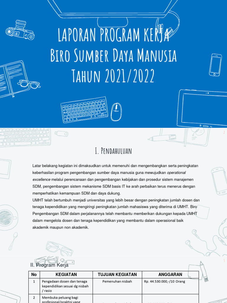 Program Kerja SDM Biro 2021/2022 | PDF