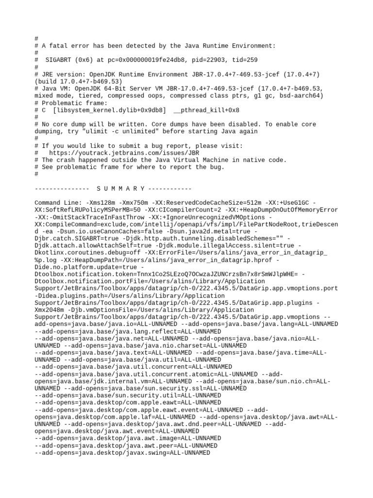 Java SIGABRT Error on macOS | PDF | Java (Programming Language ...