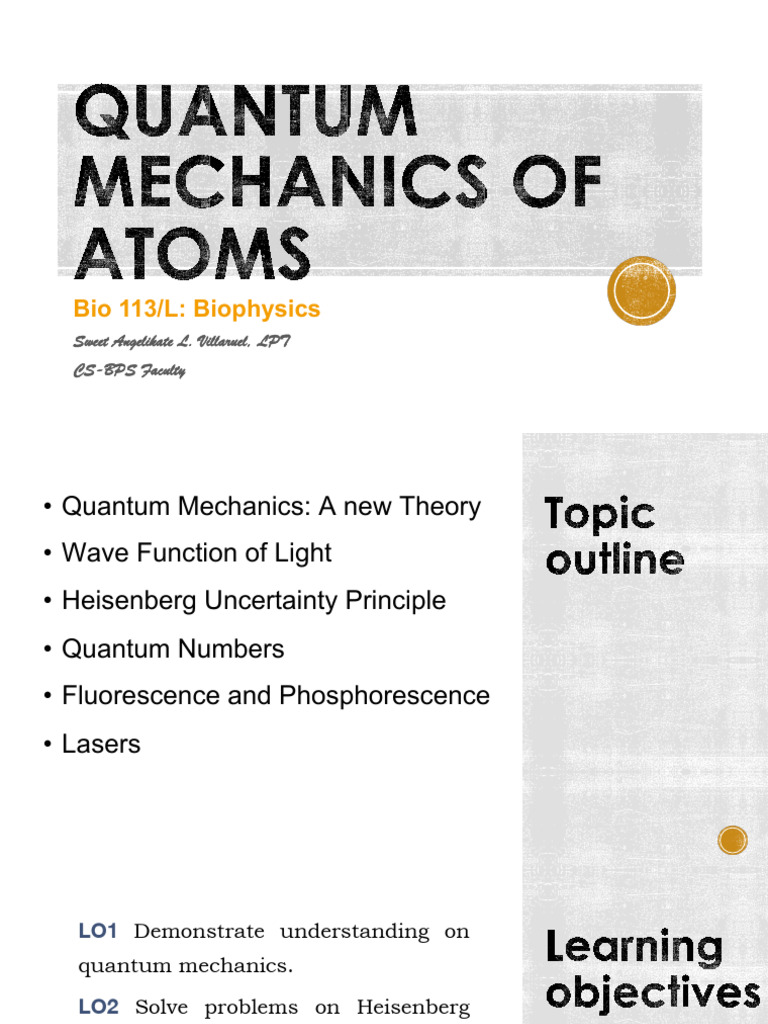 Chapter 5 Quantum Mechanics of Atoms | PDF | Electron | Quantum Mechanics