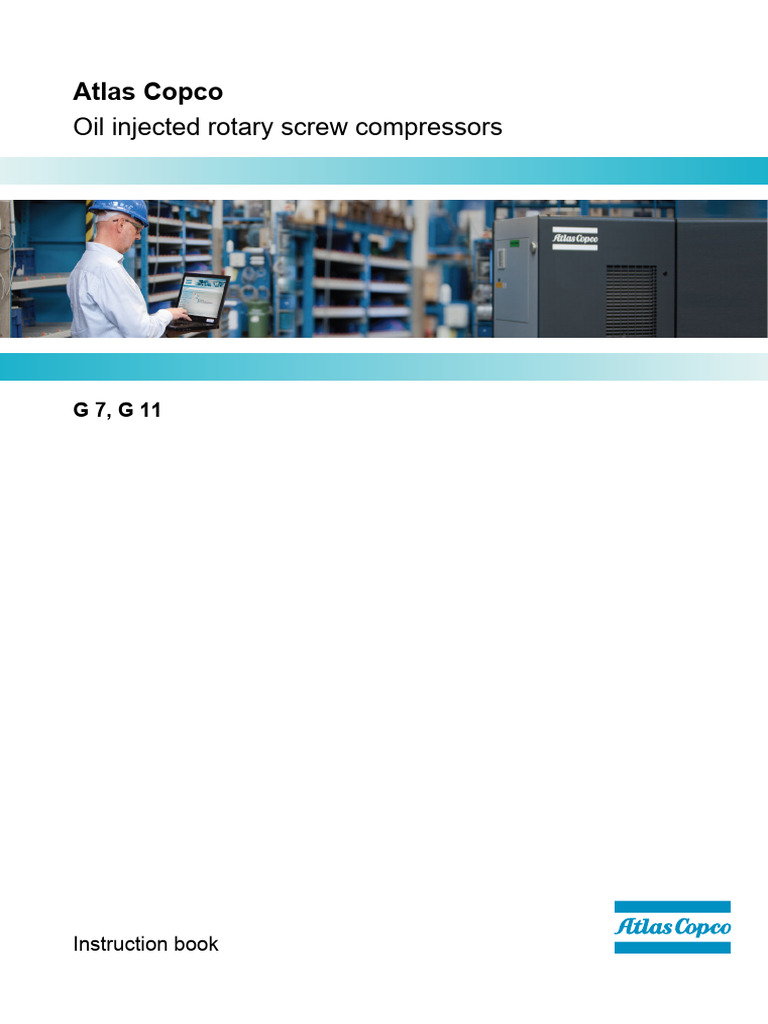 Instruction Manual G7 - G11 Atlas Copco | PDF | Heat Exchanger | Valve