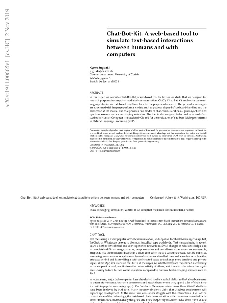 Chat-Bot-Kit: A Web-Based Tool To Simulate Text-Based Interactions ...