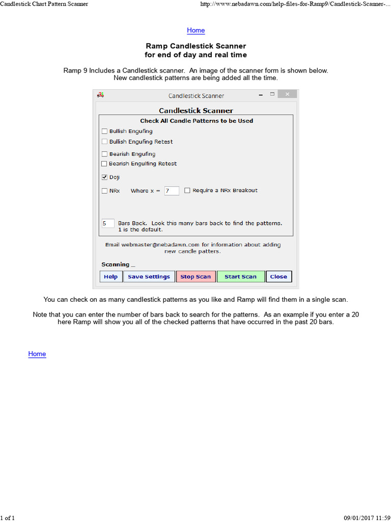 Candlestick Chart Pattern Scanner | PDF