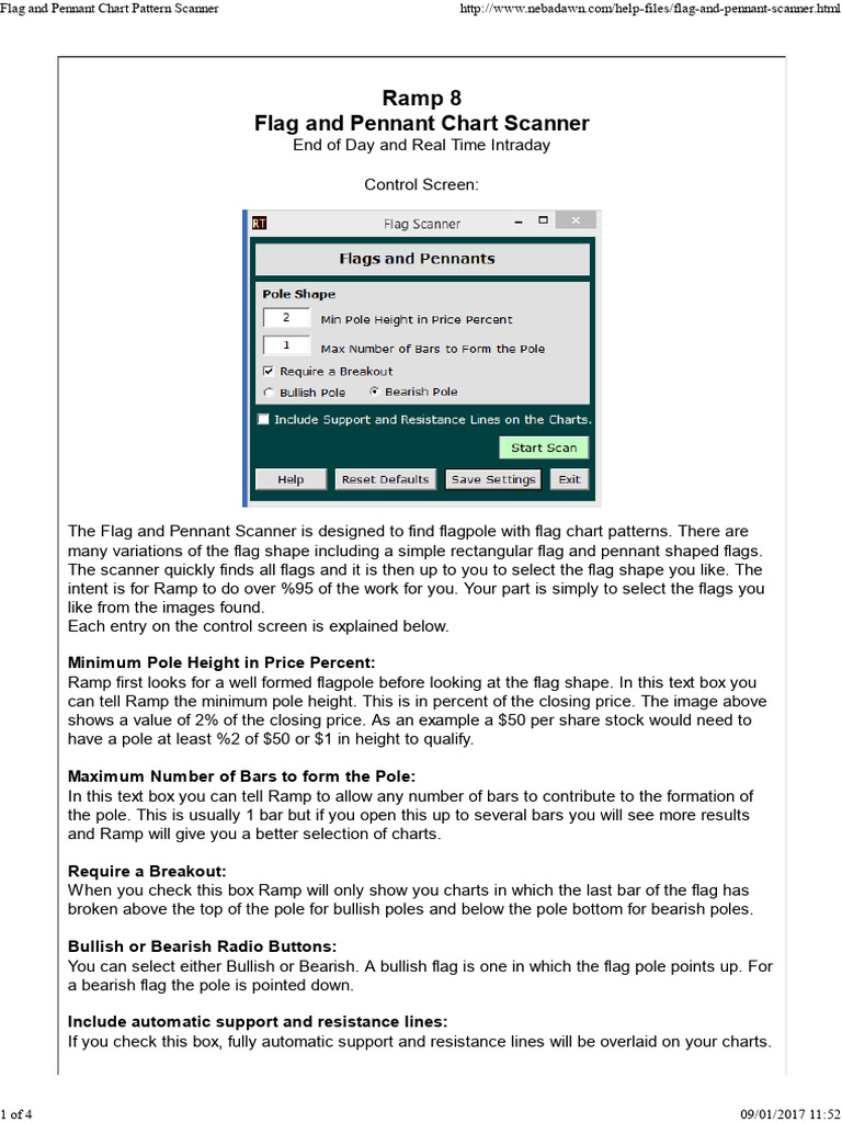Flag and Pennant Chart Pattern Scanner | PDF | Flag | Market Trend