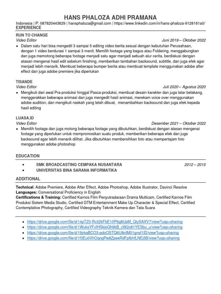 Portofolio Hans | PDF