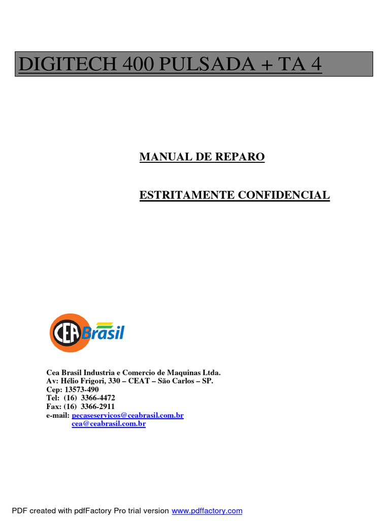 Manual de Serviço Digitech 400 | PDF | Fonte de energia | Rede elétrica