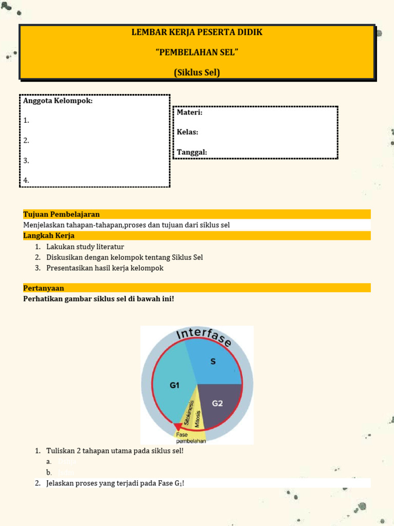 LKPD Pembelahan Sel 1 | PDF