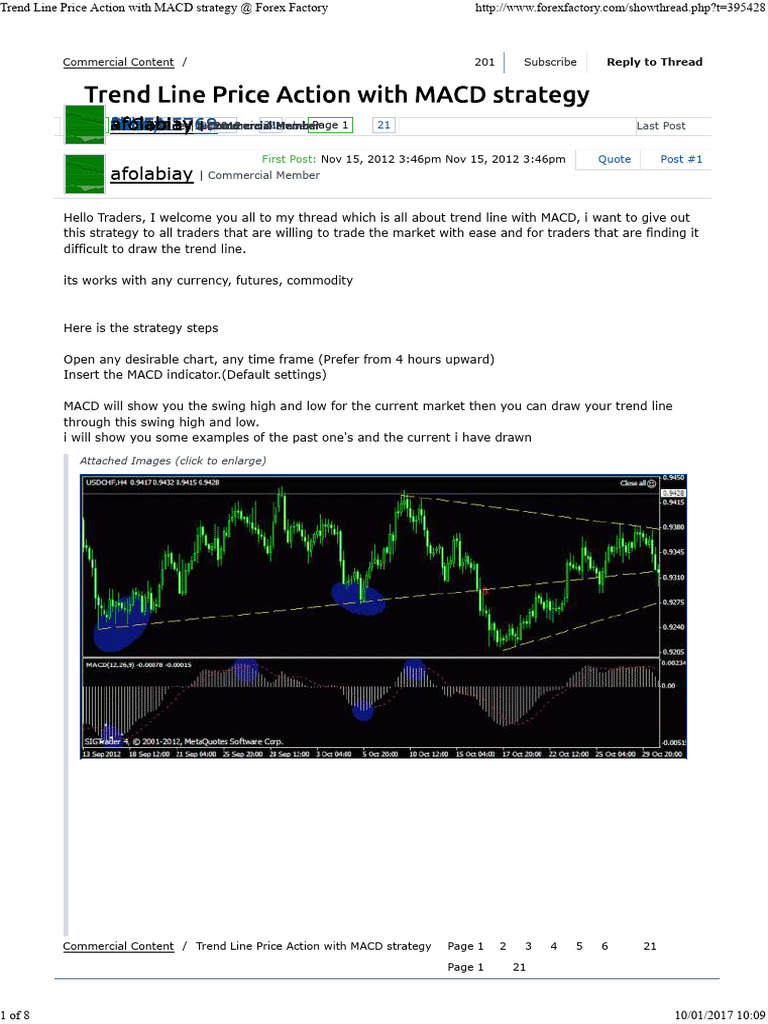 Trend Line Price Action With MACD Strategy at Forex Factory | PDF | Foreign Exchange Market ...