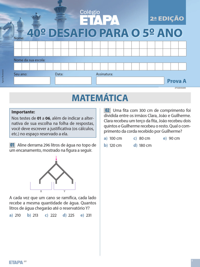 Prova 40 Desafio JR 2ed | PDF | Número real | Livros