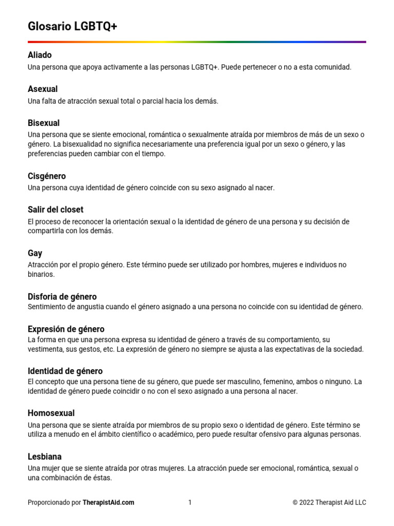 Glosario de Términos LGBTQ+ | PDF | Identidad de género | LGBT