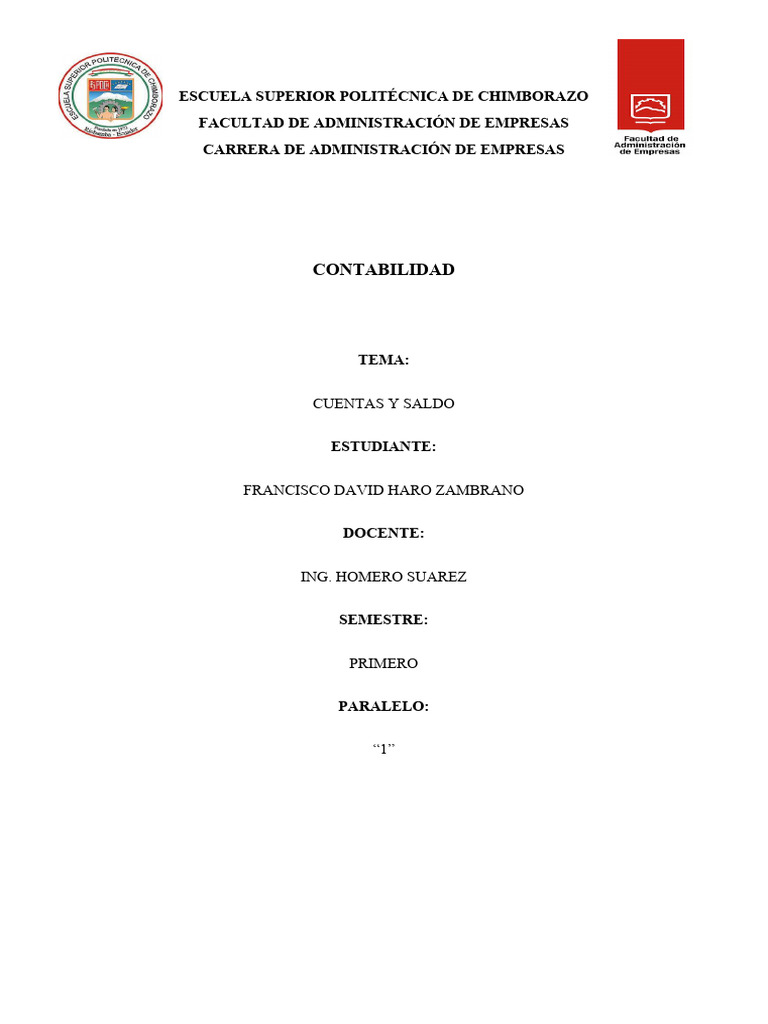 Cuentas y Saldo - Contabilidad | Descargar gratis PDF | Contabilidad ...