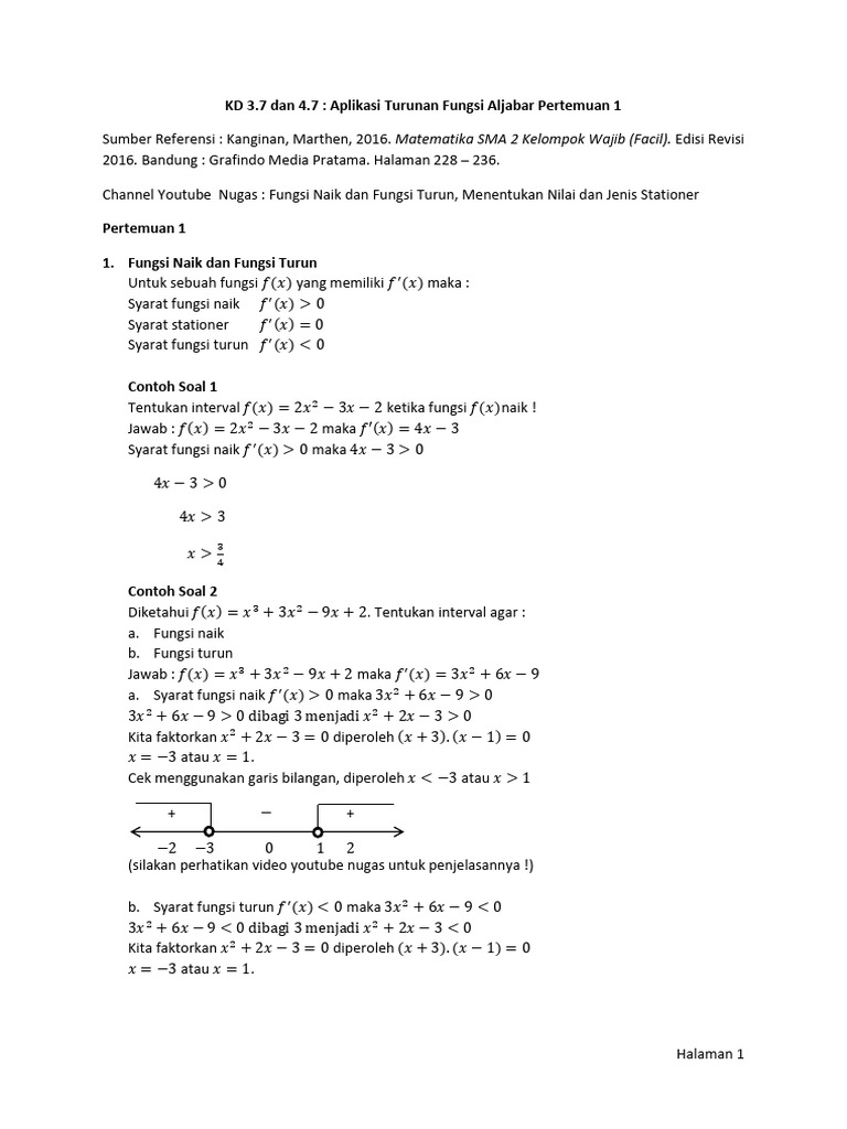 Materi Turunan Fungsi Aljabar | PDF | Sains & Matematika