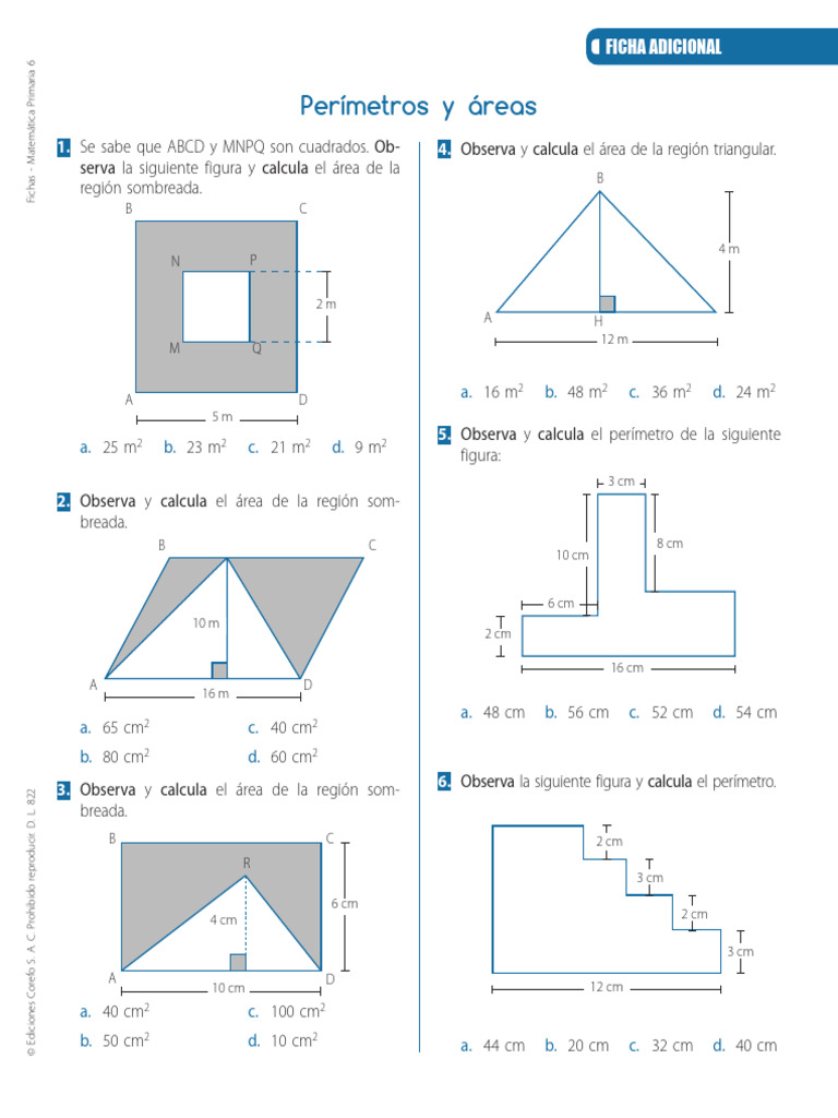 4 U FA23 6to Grado Matematica Perimetrosyareas | PDF