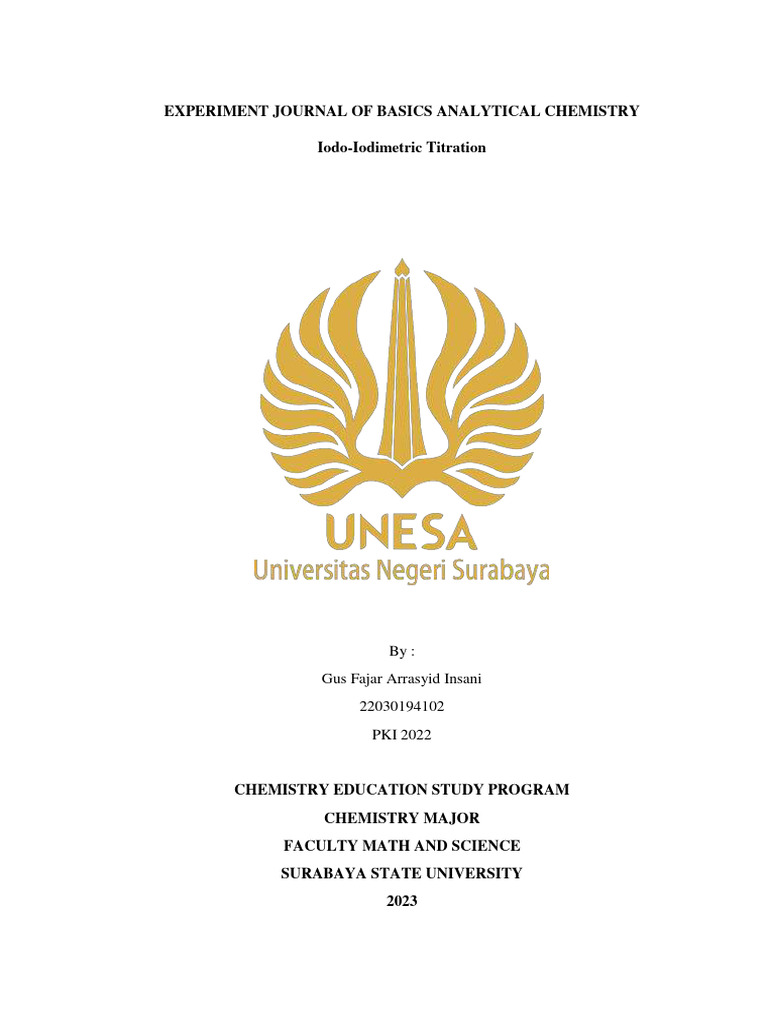 Experiment Journal of Iodo-Iodimetric Titration | PDF | Titration ...