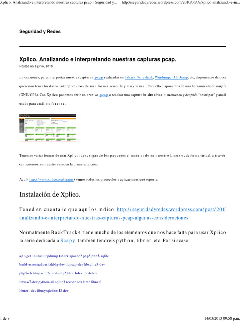 Xplico: Análisis Forense de Capturas PCAP | PDF | Ingeniería de software | Ingeniería Informática