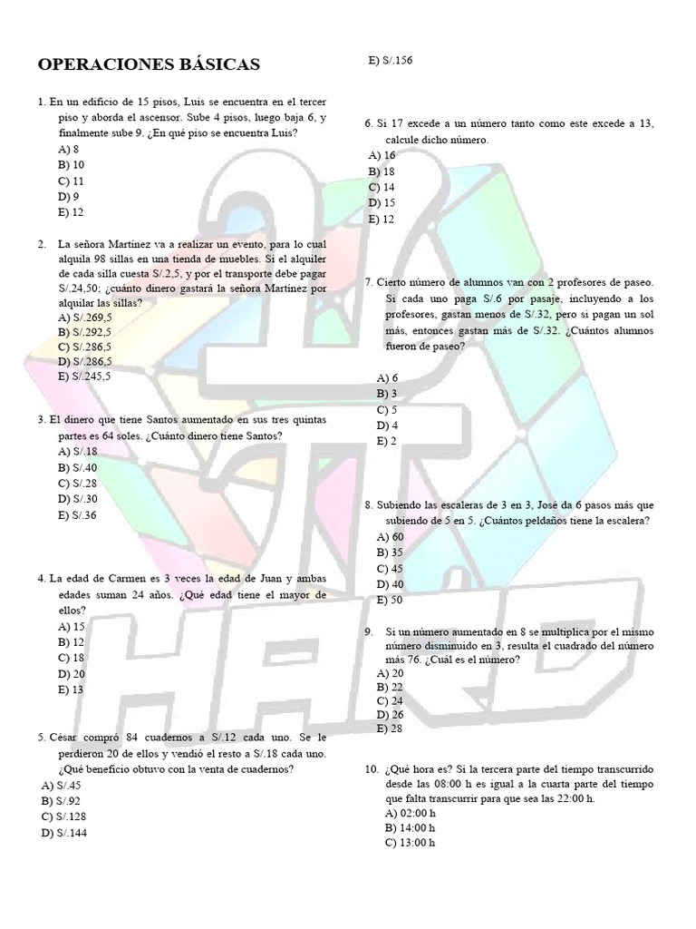 OPERACIONES BÁSICAS | PDF