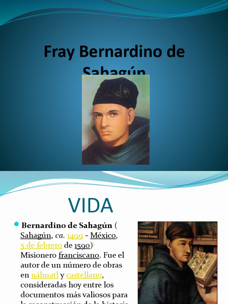 Biografía de Fray Bernardino de Sahagún | PDF | Historia | Clásicos