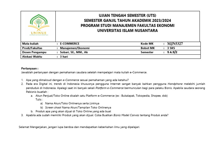 UTS e Commerce | PDF