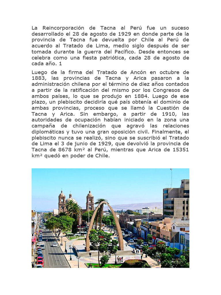 La Reincorporación de Tacna | PDF