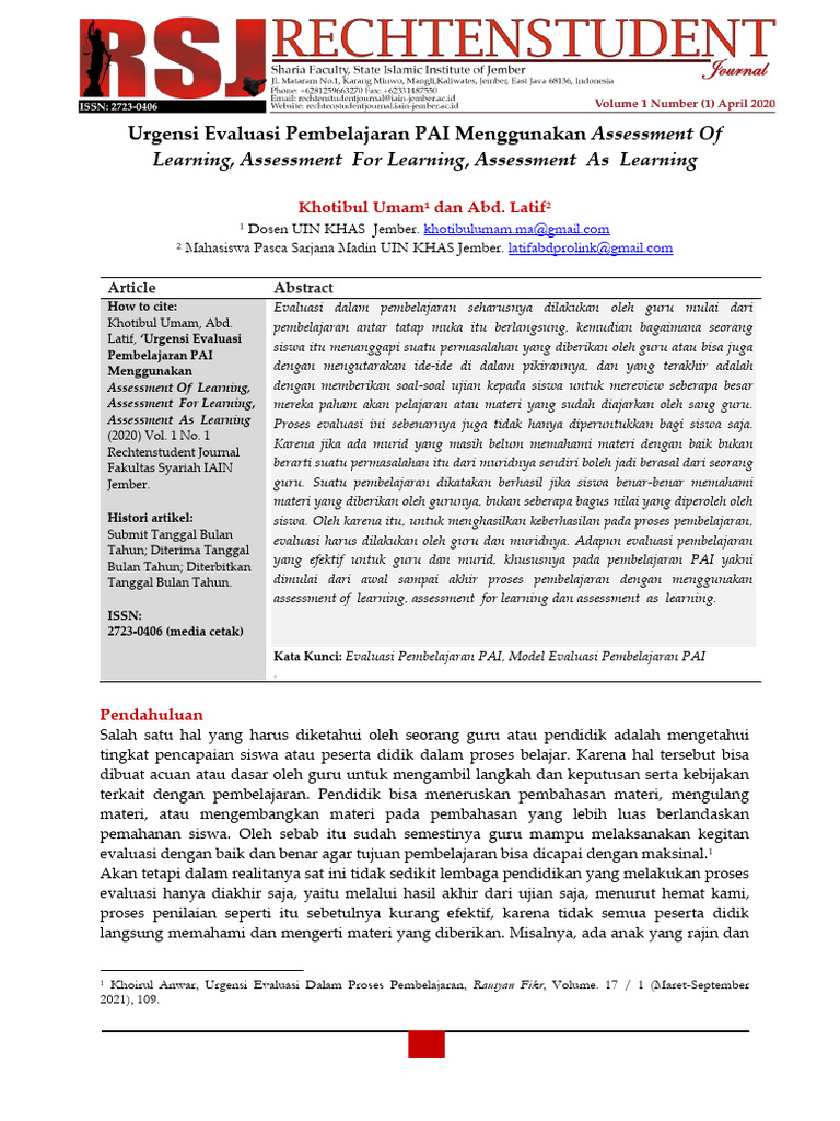Evaluasi Pembelajaran PAI yang Efektif | PDF | Karier & Perkembangan | Pengembangan Diri