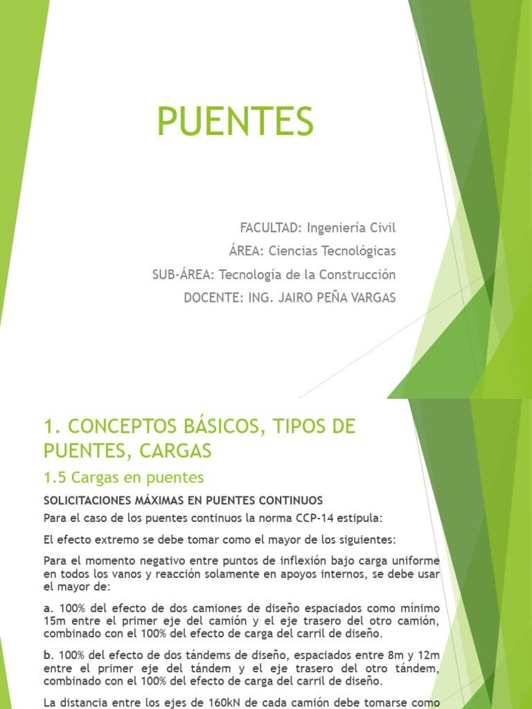 Solicitaciones en Puentes Continuos | PDF | Viga (Estructura) | Eje