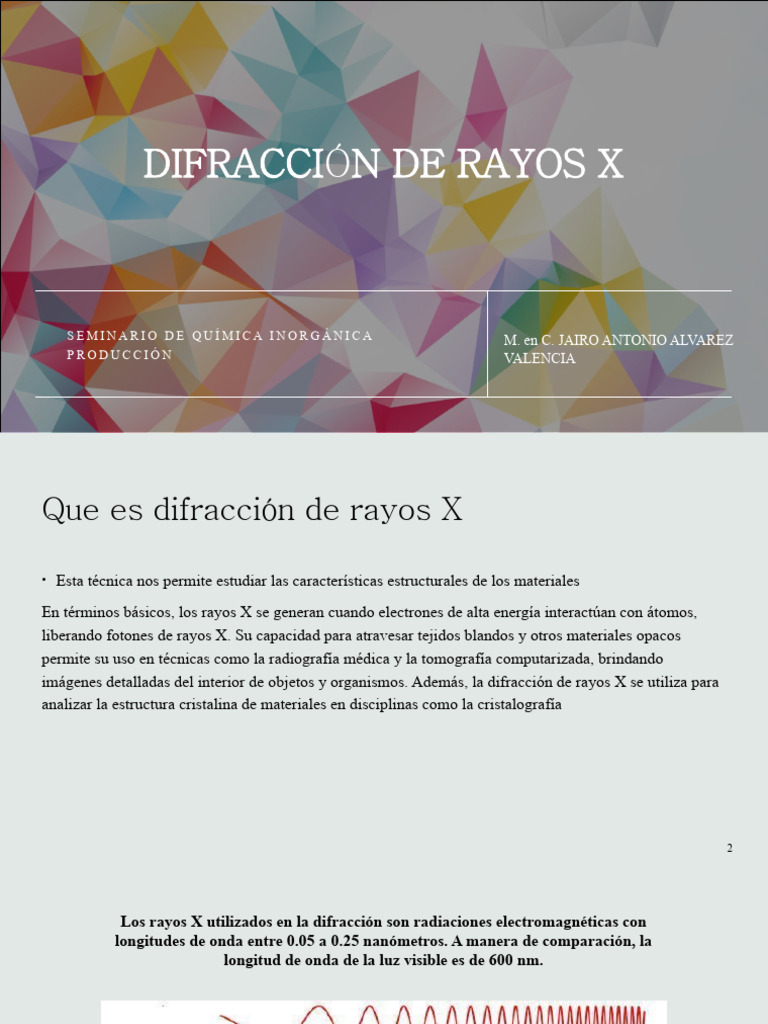 Difraccion de Rayos X Seminario 2.2 | PDF | Rayo X | Cristalografía de ...