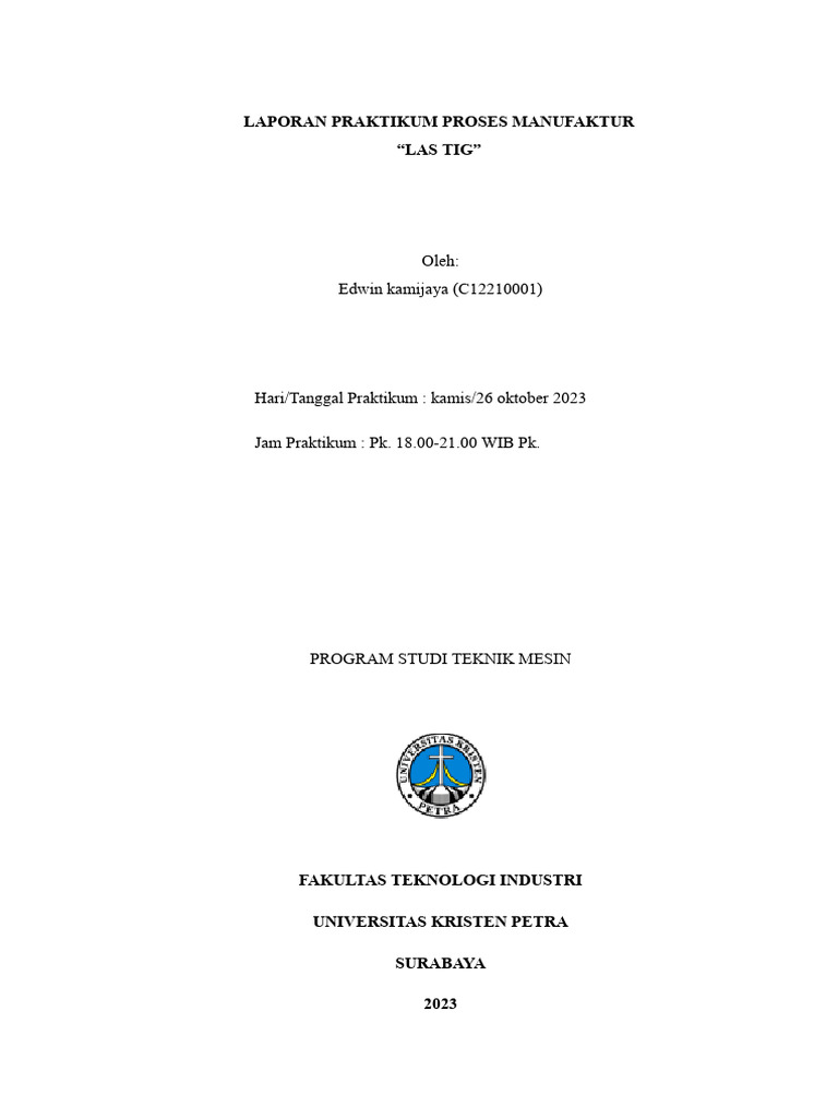 Laporan Las Tig | PDF
