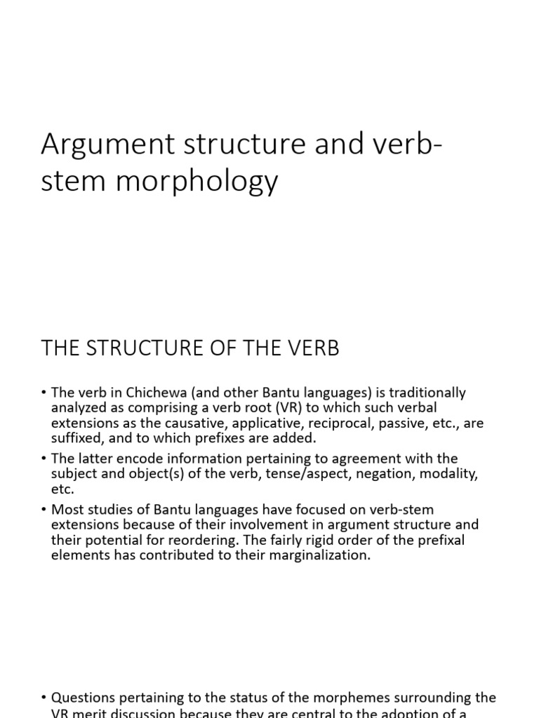 Argument Structure and V-Stem Morphology1 | PDF | Verb | Morphology (Linguistics)