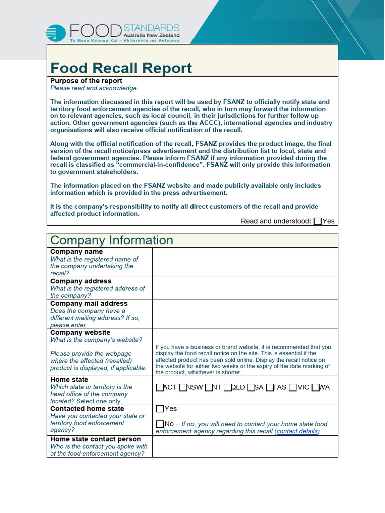 Food Recall Report | Download Free PDF | Drink | Foods