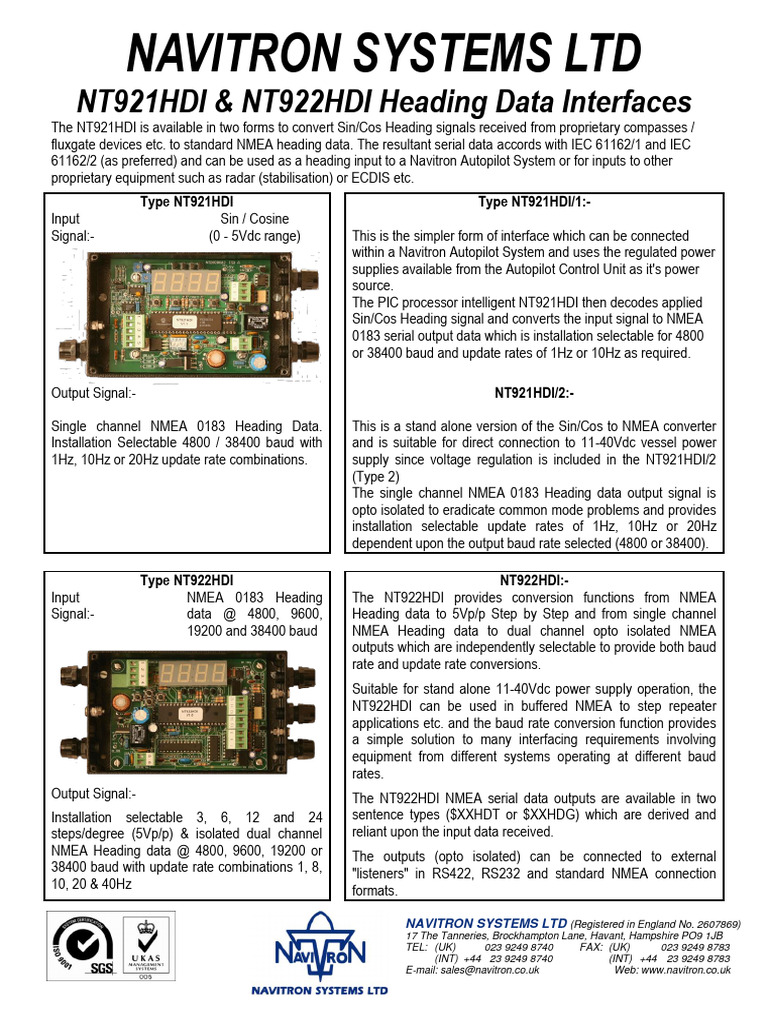 Navitron NT921-922HDI - Leaflet | PDF | Input/Output | Specification ...