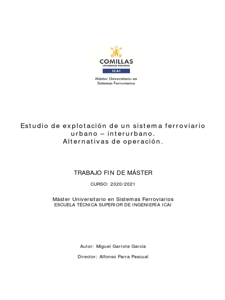 Estudio de Expltación de Un Sistema Ferroviario Urbano e Interurbano ...