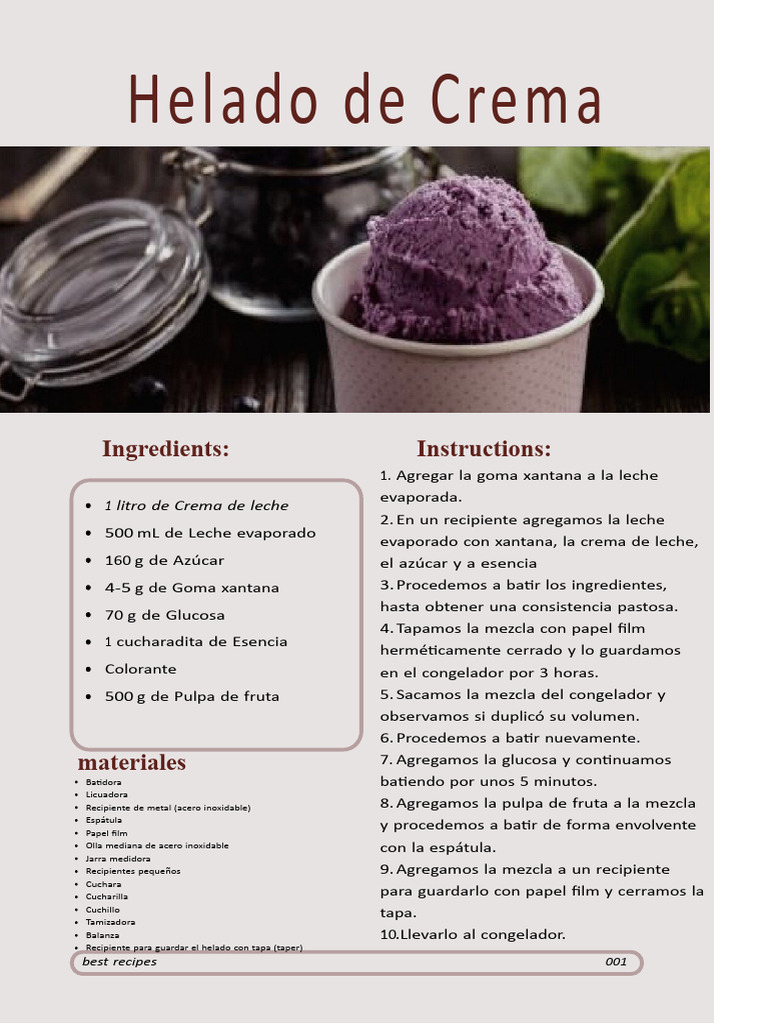 Helado de Crema | PDF