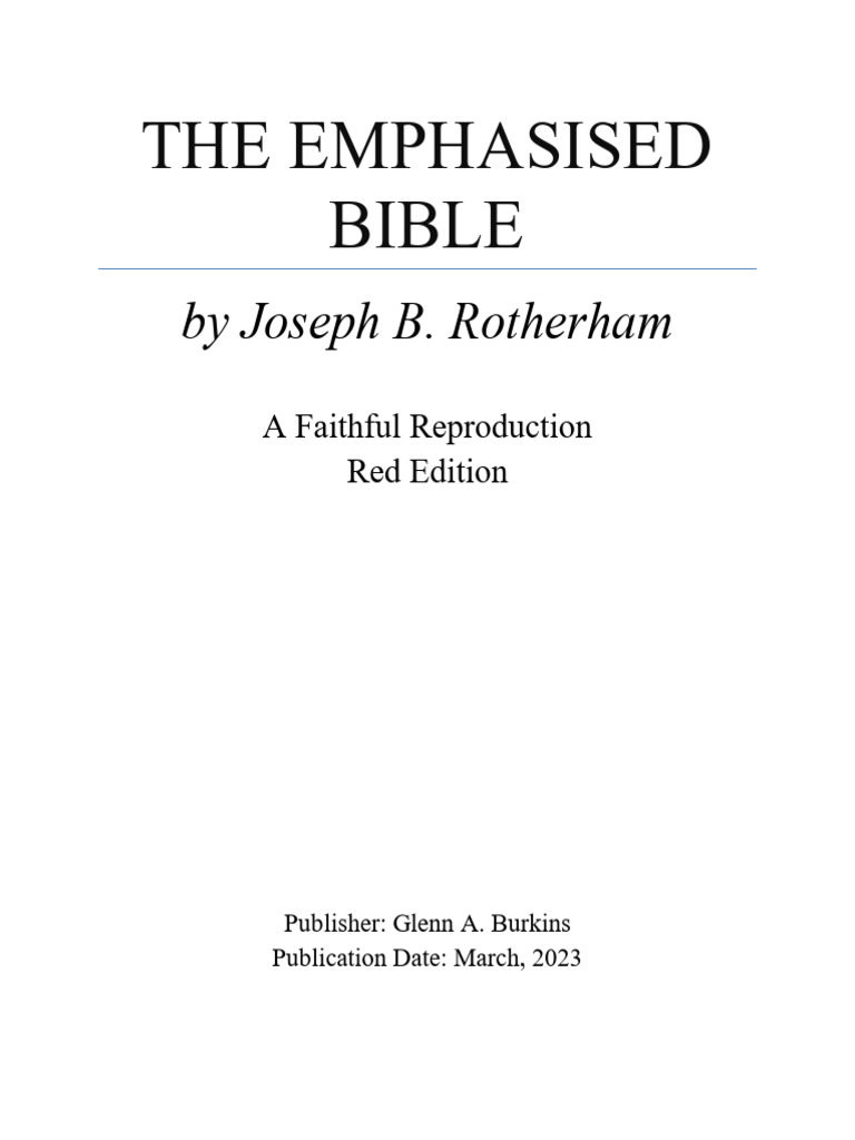 The Emphasised Bible - Red Edition | PDF | Thou | Bible
