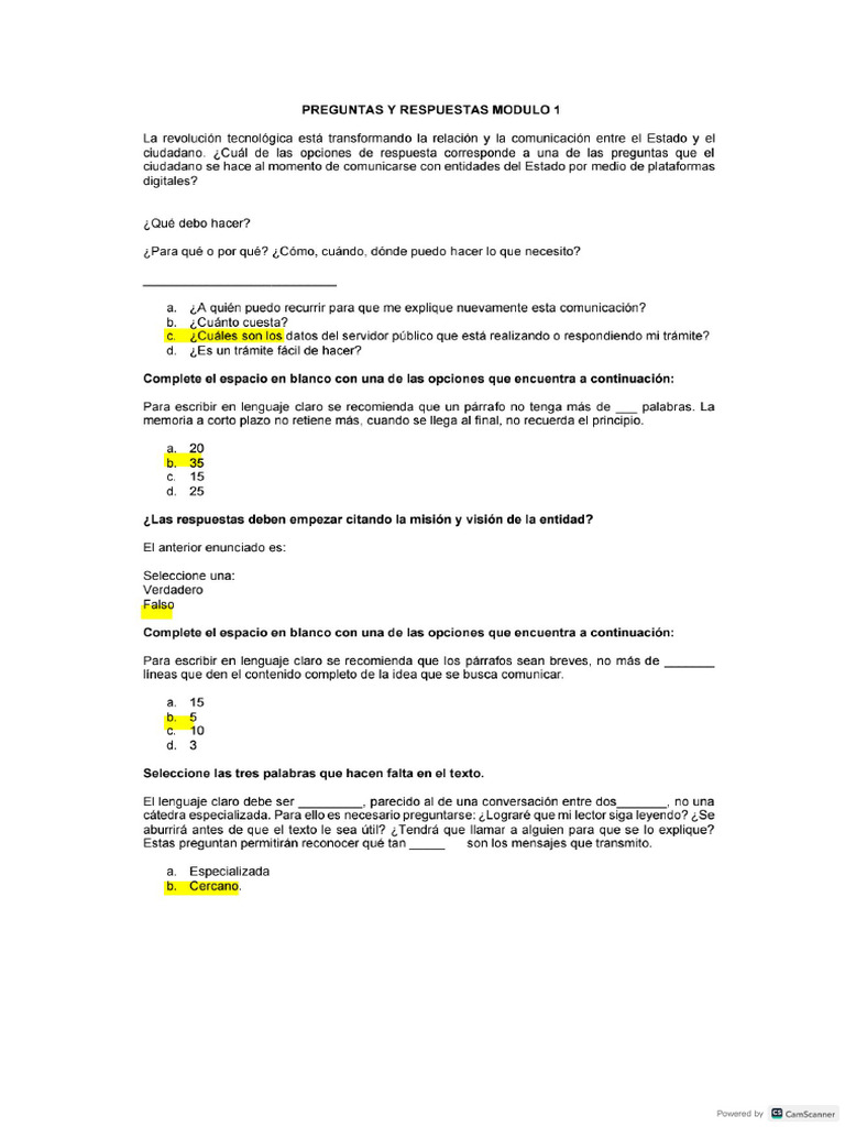 Respuesta Curso Lenguaje Claro | PDF