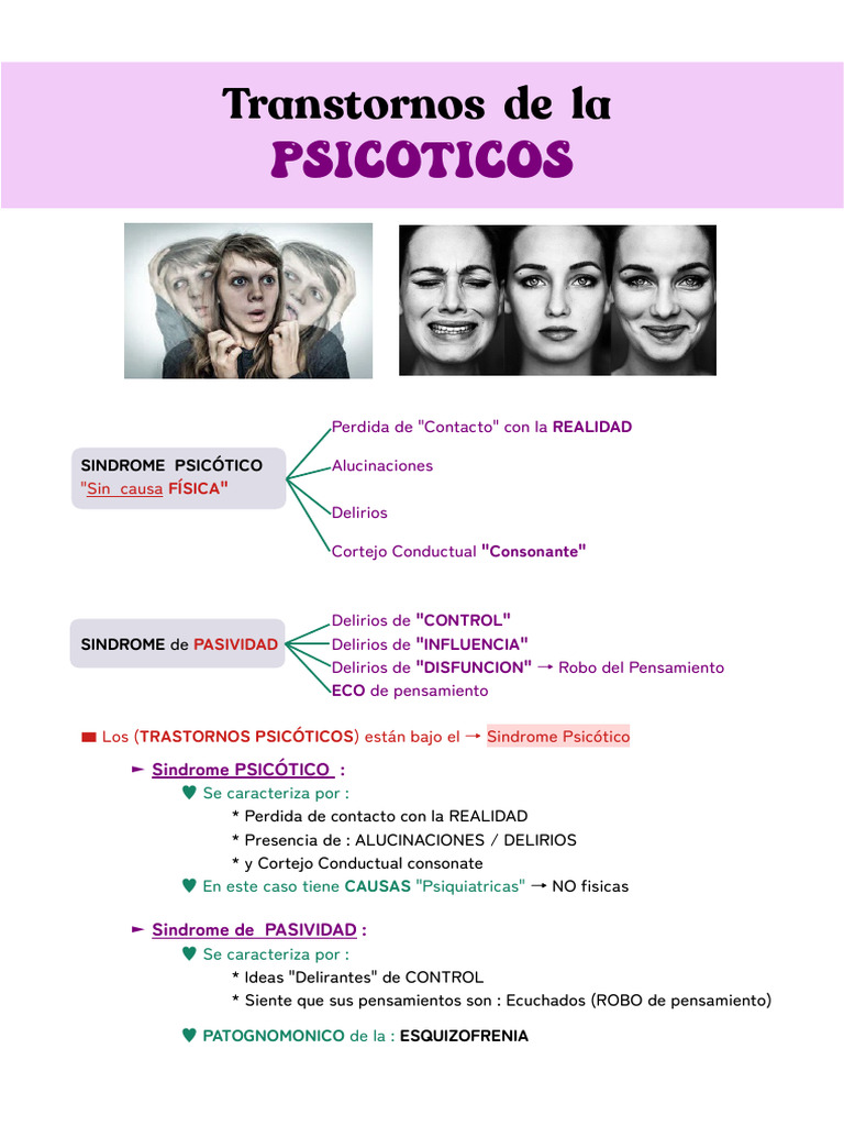 Transtornos PSICOTICOS | PDF | Psicosis | Engaño