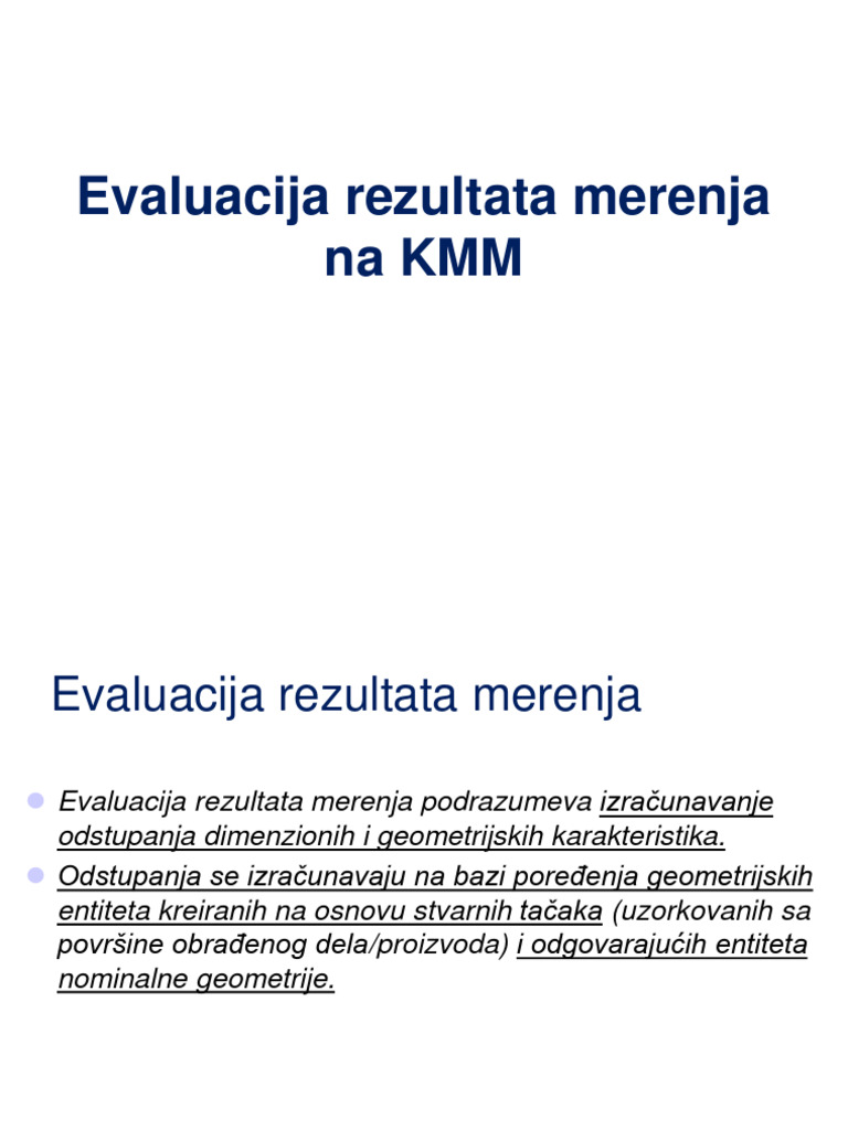 Predavanje 10 - KMM - Evaluacija | PDF