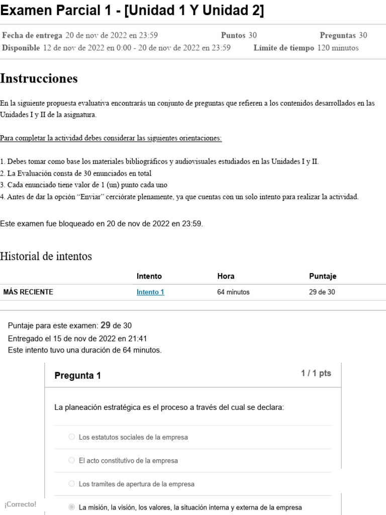 Examen Parcial 1 - (Unidad 1 y Unidad 2) - Preparación y Evaluación de Proyectos | PDF | Oferta ...