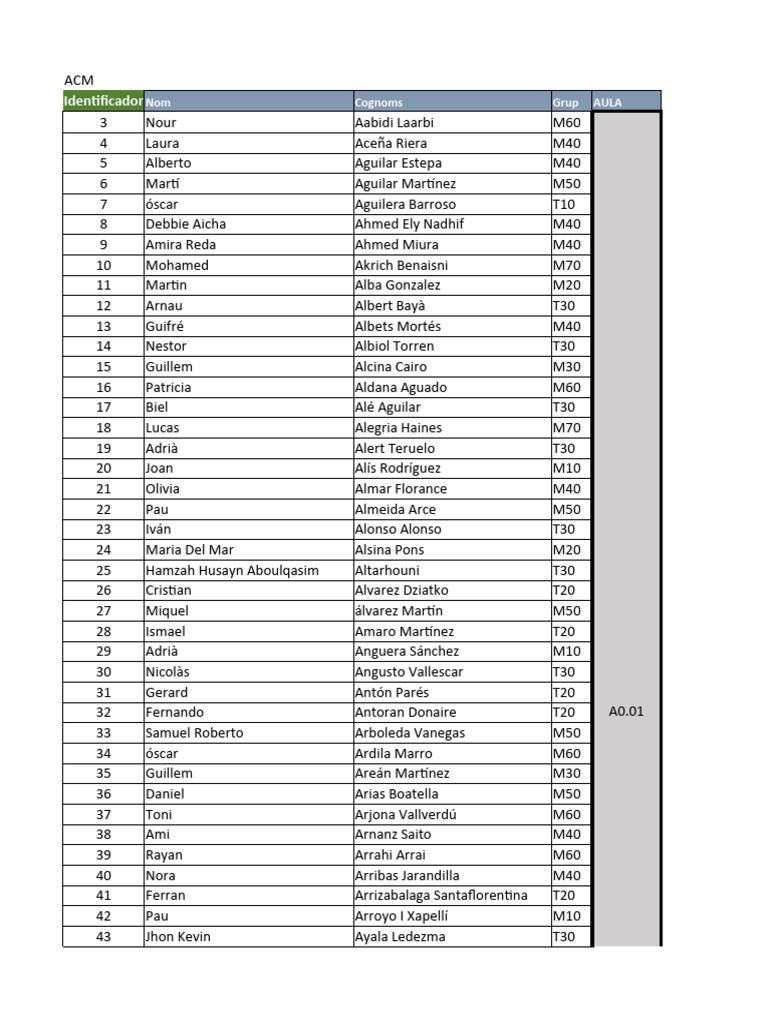 Distribucion Aulas P | PDF