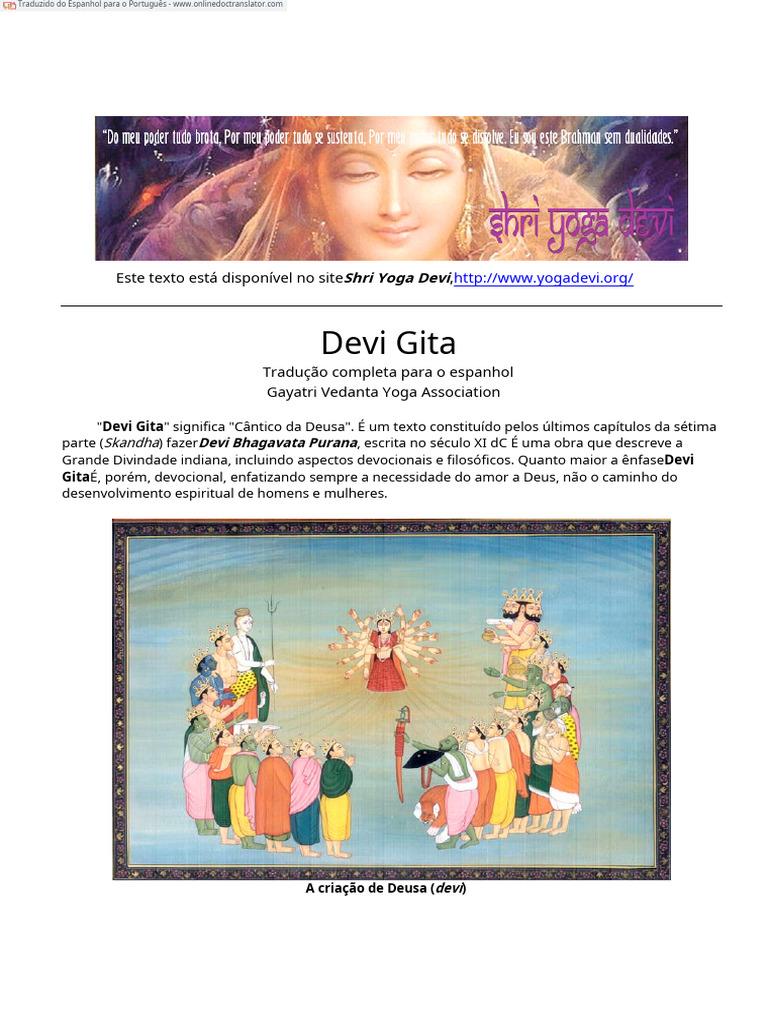 Tradução da Devi Gita em Português | PDF | Devi | Mitologia grega