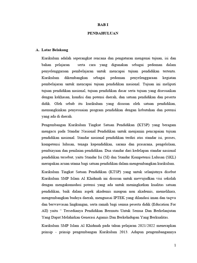 KTSP SMP Bab I Ok | PDF | Kesehatan Holistik | Seni