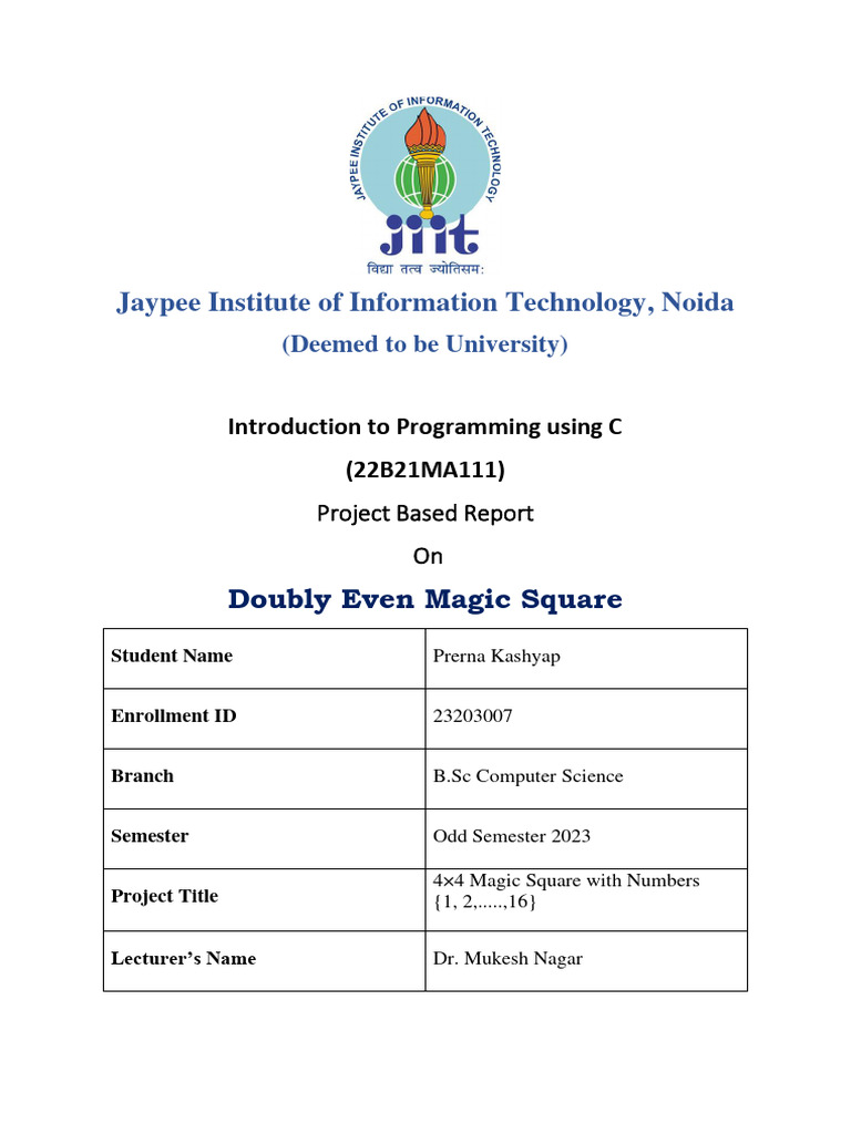 Jaypee Institute of Information Technology | PDF | Parameter (Computer Programming) | Control Flow