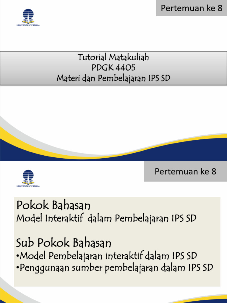 Materi IPS Ke 8 Model Interaktif Dalam Pembelajaran IPS SD | PDF