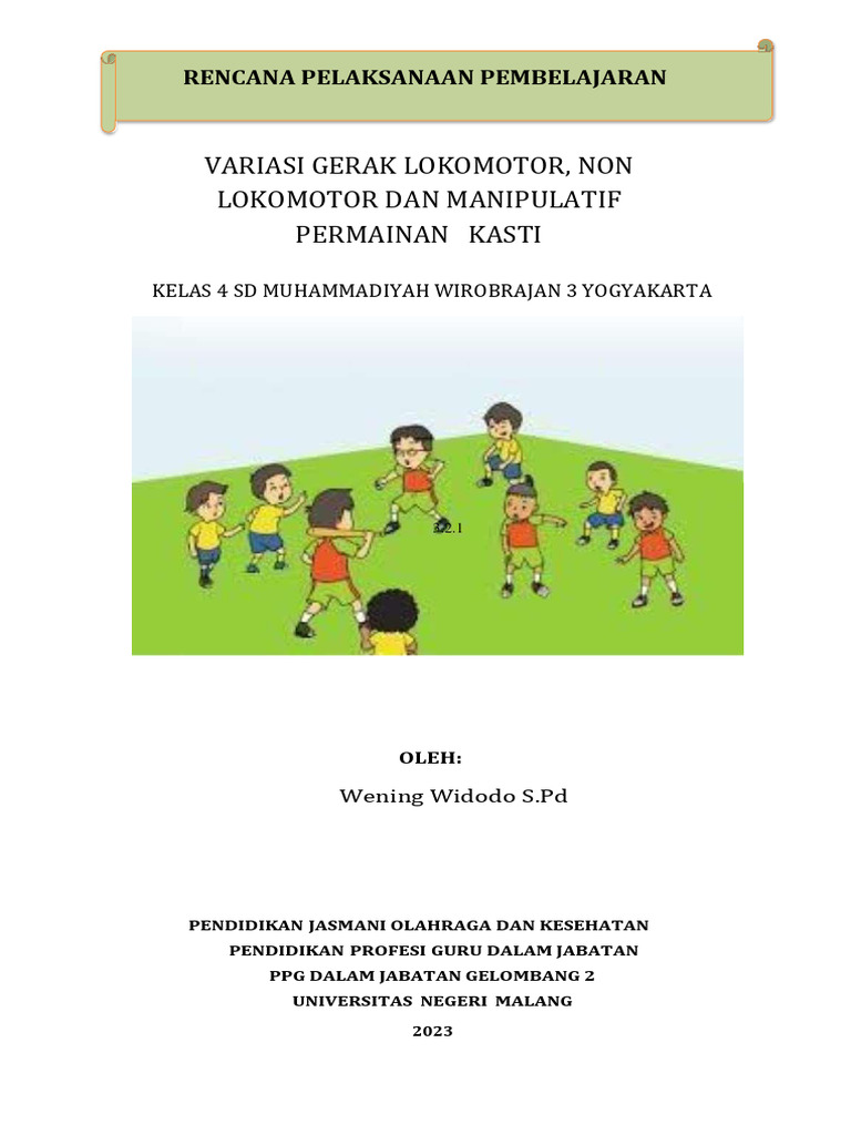 RPP Kasti, Wening Widodo, S.PD | PDF | Seni | Sains & Matematika