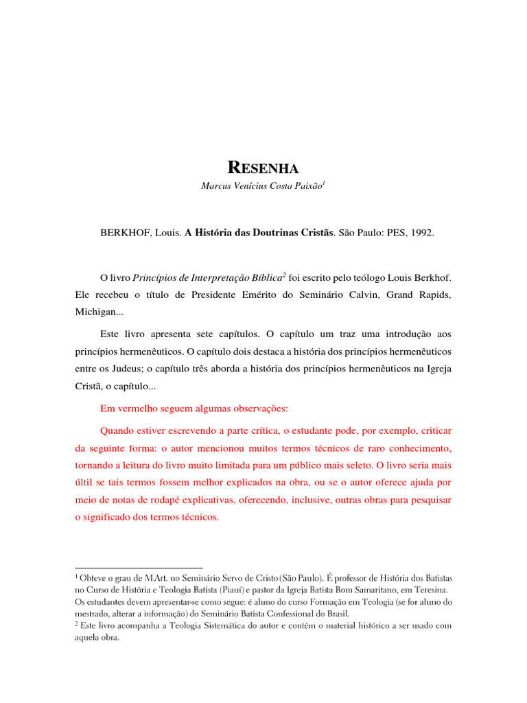 Modelo de Resenha e Resumo | PDF | Livros | Crítica