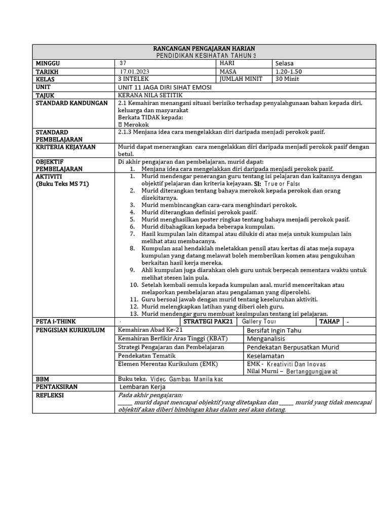 RPH Minggu 37 Selasa 17 Jan 2023 | PDF