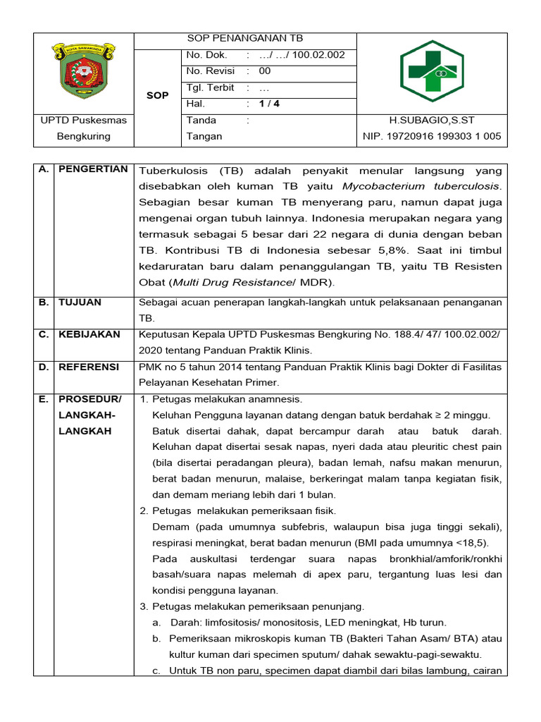 Sop TB | PDF